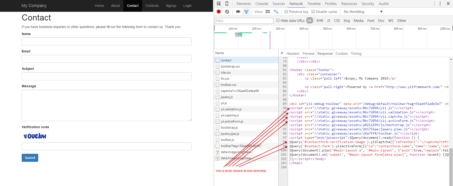 pjax in layout file clears view file's registered assets · Issue #8227 · yiisoft/yii2 · GitHub